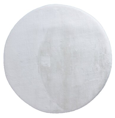 ROUND WHITE Pony Ultra Soft Faux Fur Luxurious Modern Rug Floor Mat ...