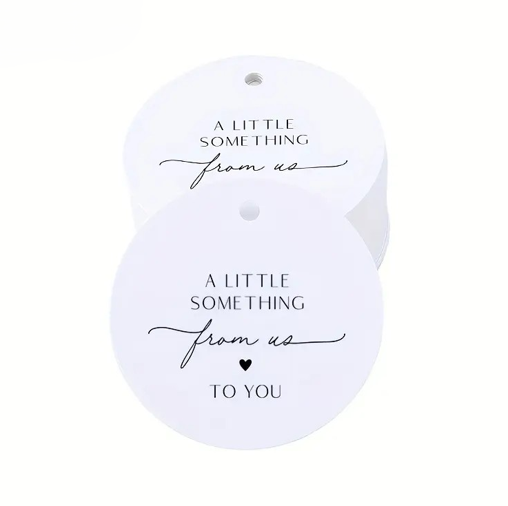 Gift Tag A Little Something circle Wedding Party Present Kraft White XL ...