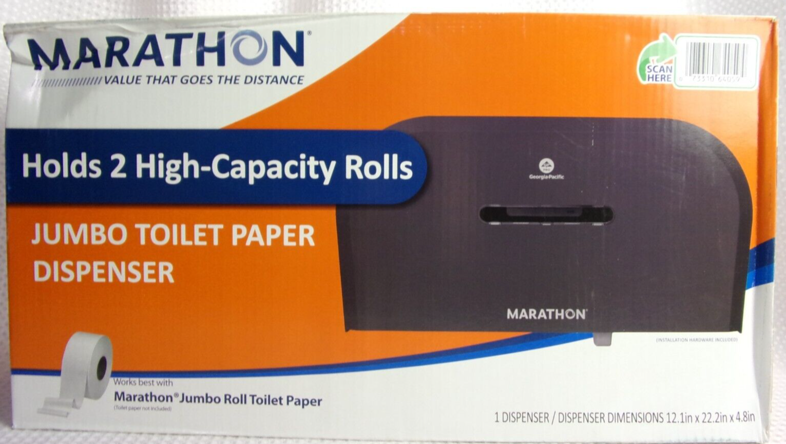Marathon 2-Roll Jumbo Toilet Paper Dispenser, Black BATHROOM BLACK ...