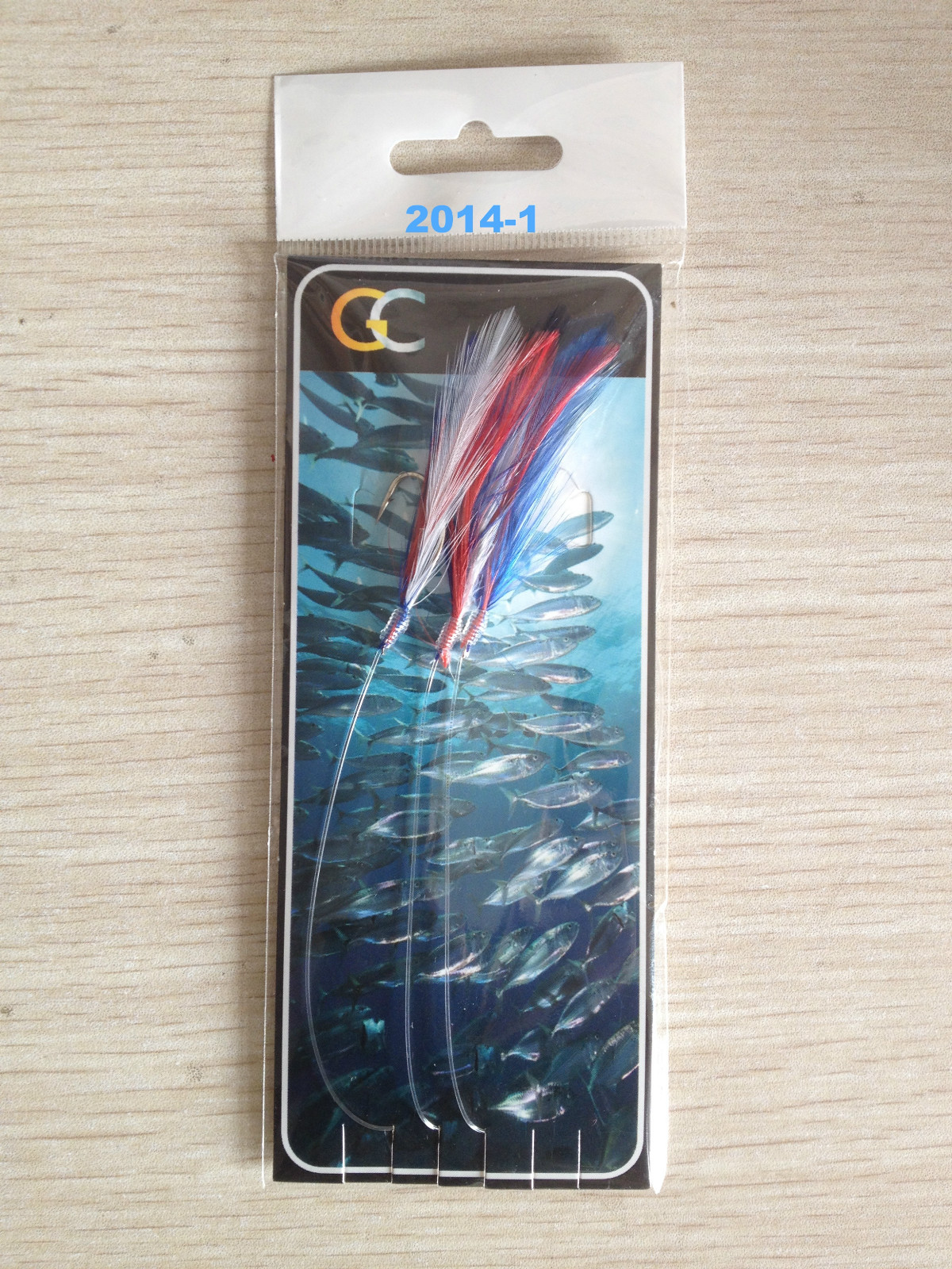 5 Packs Mackerel Feathers Bass Cod Lures Sea Fishing Rigs 2014-1 Dyed ...