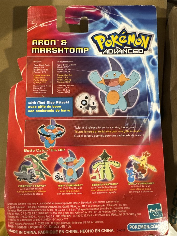 Pokémon Advanced Aron Marshtomp Mini Figure 2-Pack 2003 Nintendo NEW ...