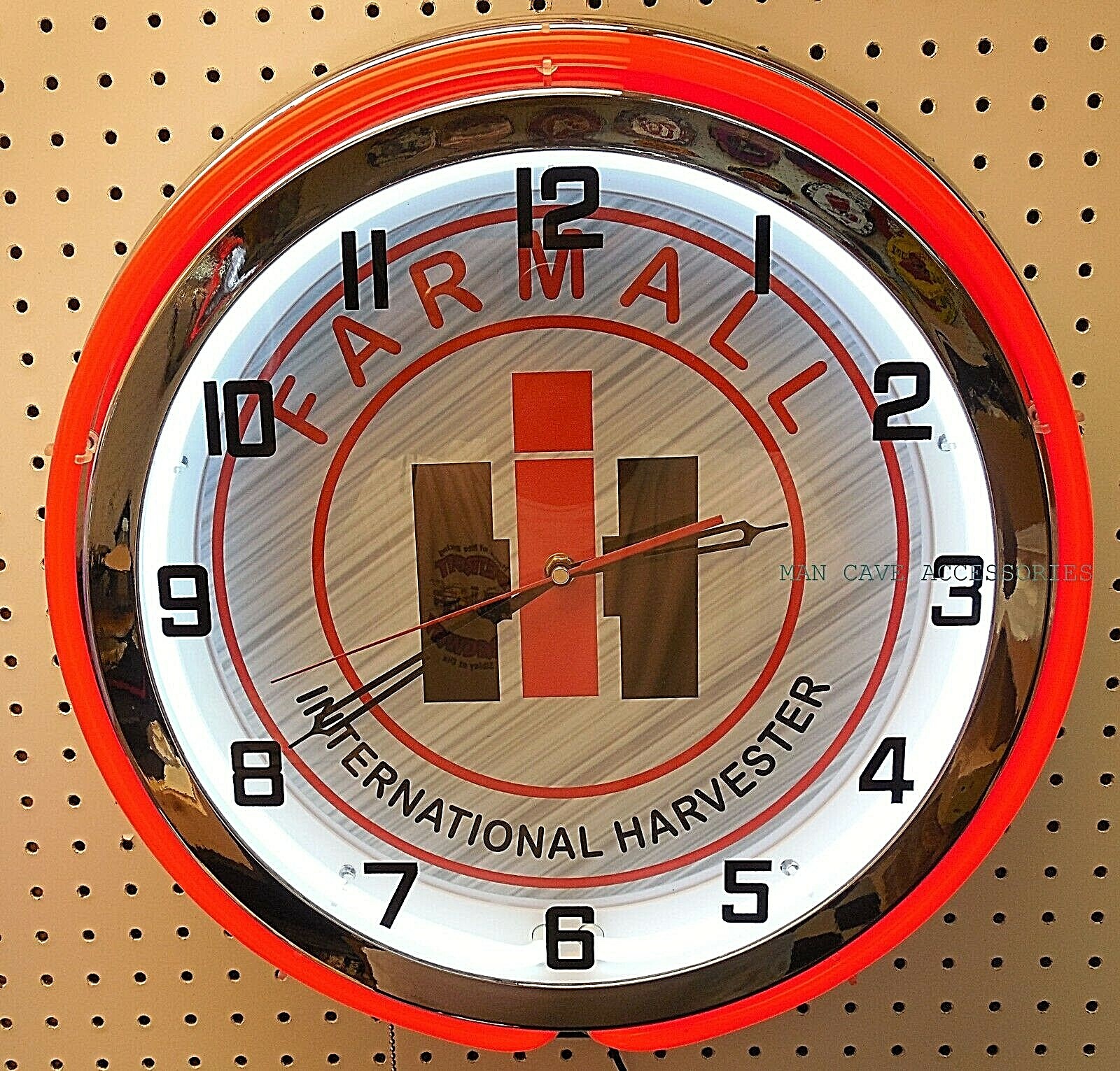 19" FARMALL International Harvester IH Sign Double Neon Wall Clock | eBay