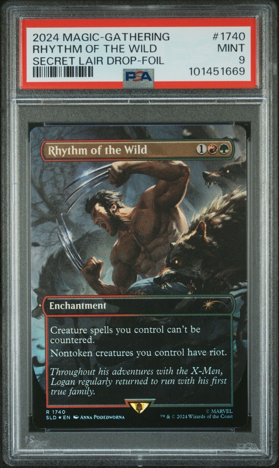 WOLVERINE RHYTHM OF THE WILD 2024 MTG MARVEL SECRET LAIR FOIL #1740 PSA ...