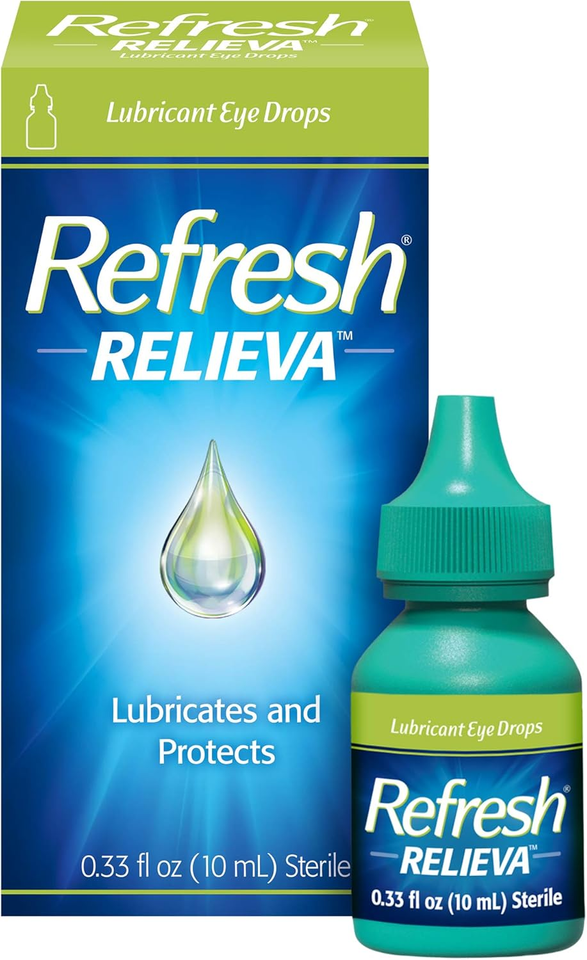 Refresh Relieva Lubricant Eye Drops, 0.33 Fl Oz Sterile, Packaging May ...
