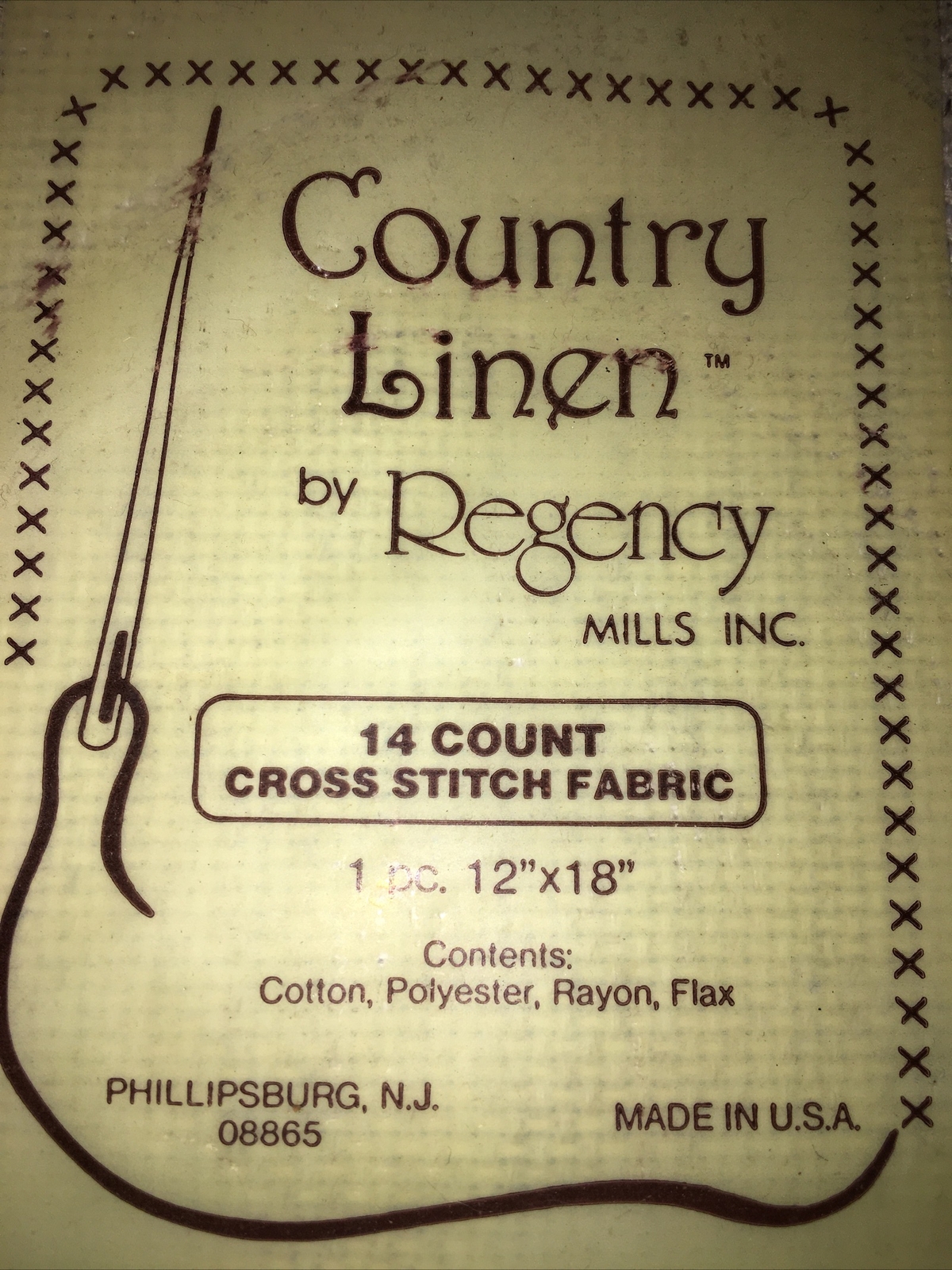 Regency Mills Country Linen 14 Count Cross Stitch Fabric 12" X 18" New ...