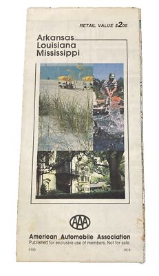 1983 AAA Arkansas & Louisiana & Mississippi Road Map | eBay