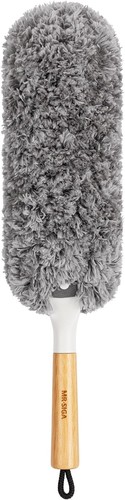 Microfiber Duster with Bamboo Handle, Washable Reusable Duster for ...