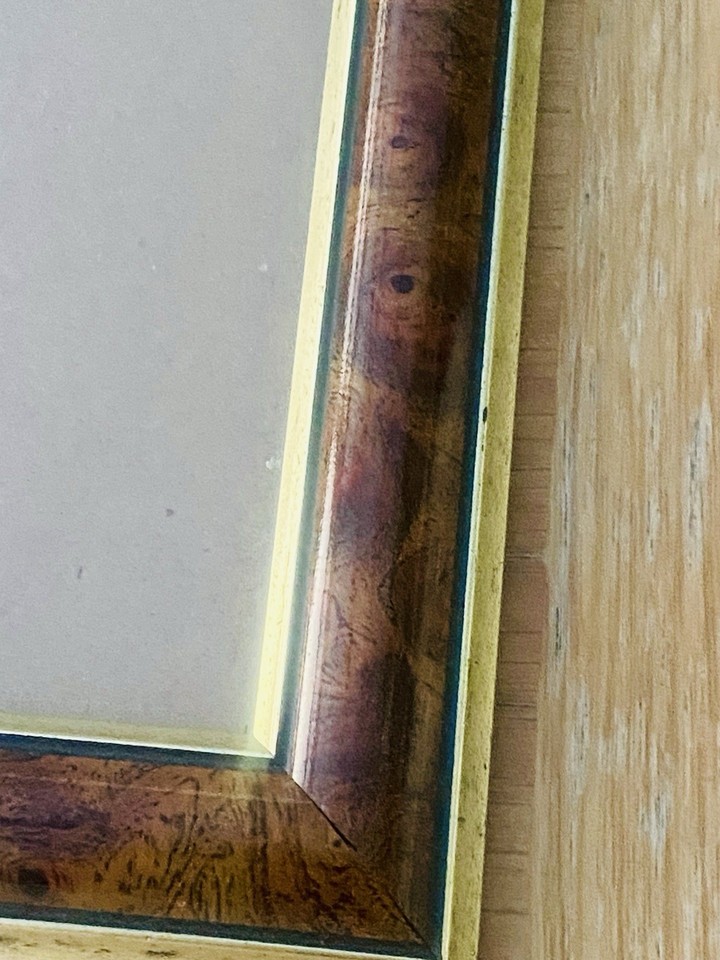 Vintage Picture Photo Frame Gold Inlay Walnut Wooden Effect ForPic Size ...