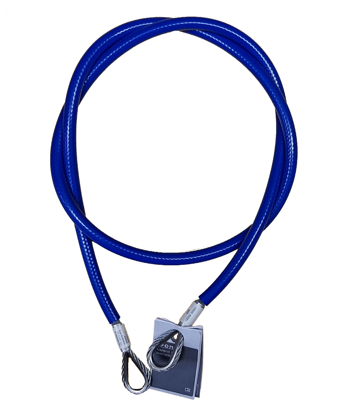 Lyon 7mm Galvanised Steel Wire Eye Anchor Strop 2m with Blue Protective ...