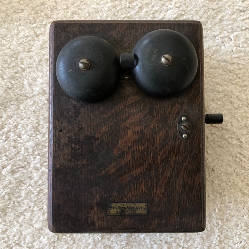 Antique Western Electric 22-A Oak wood hand crank 3 bar Ringer Box | eBay