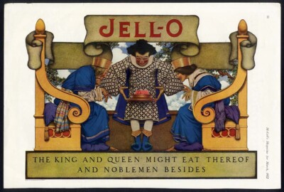 MAXFIELD PARRISH 1922 JELLO servant KING and QUEEN large PRINT AD ...