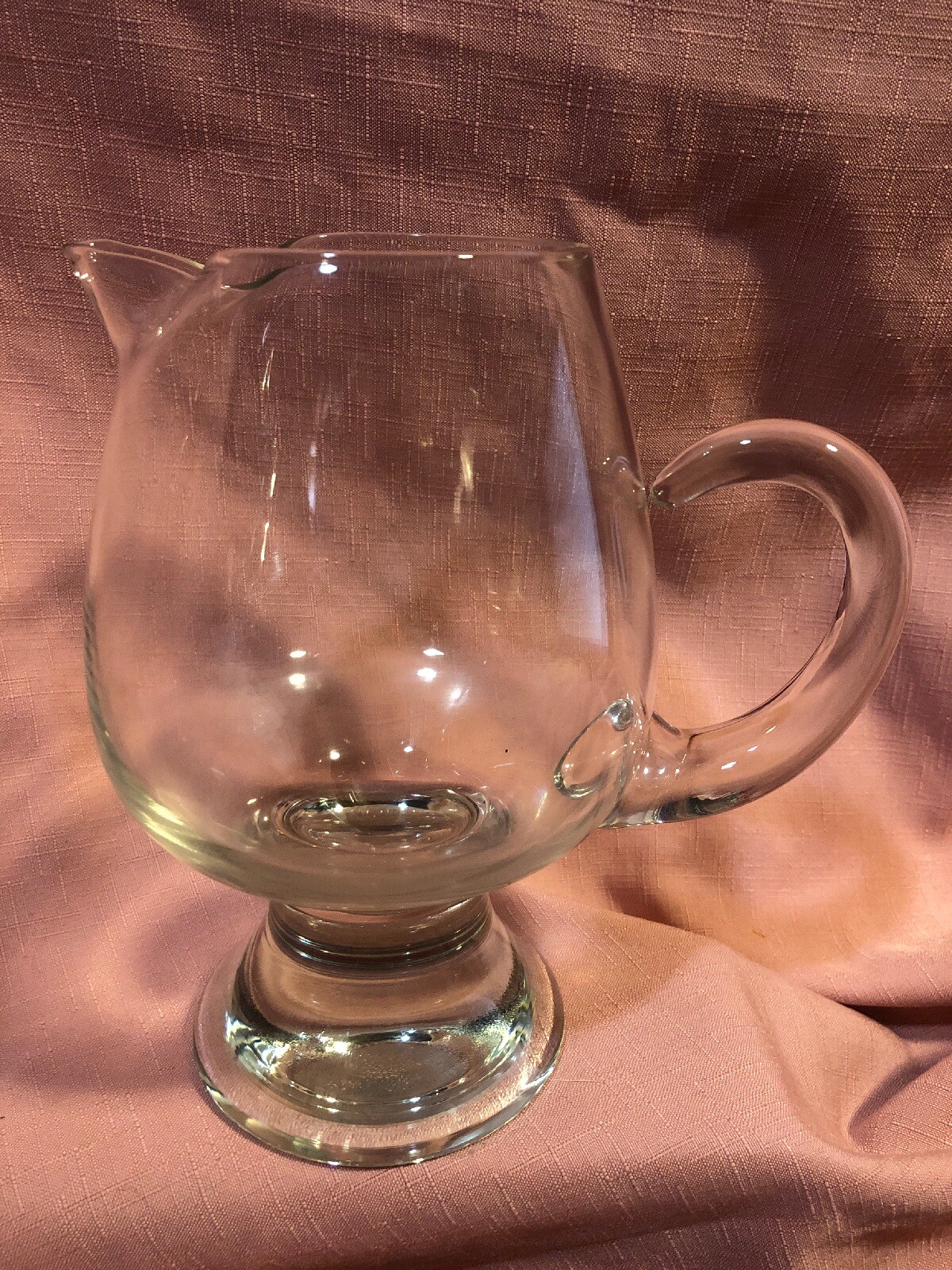 Clear Glass Pinched-rim Spout Pitcher w/ applied handle | eBay