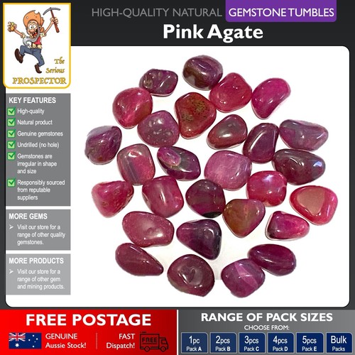 Pink Agate Gemstone Tumbles | Natural Gem Stone | Crystal | Tumbled ...