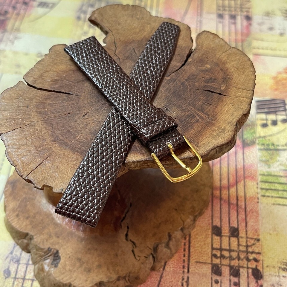 Fine Hadley-Roma pinpoint lizard print Leather 16mm vintage watch band ...