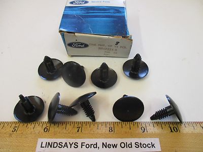9 PCS IN 1 FORD BOX "PIN" (PUSH PIN RETAINER) BLACK NYLON, NOS FREE ...