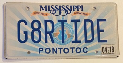Mississippi VANITY License Plate GATOR TIDE (G8RTIDE) | eBay