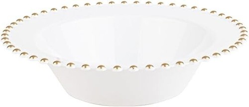 12oz White Gold Beaded Rim Round Bowls 60pcs | eBay