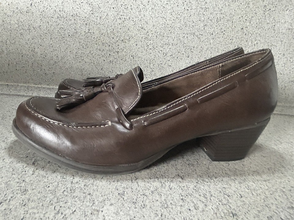 Naturalizer Shoes Womens 8 M Loafer Pumps Brown Leather Casual Tassel ...