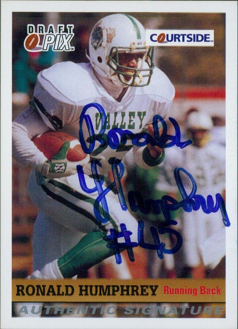Ronald Humphrey MVSU Delta Devils Signed 1992 Courtside Draft Pix Card ...