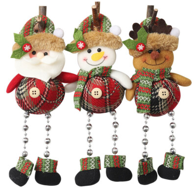 3Pcs Christmas Window Decoration Cartoon Doll Ornaments Xms tree ...