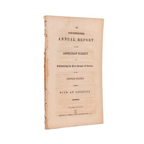 1831 LIBERIA & SLAVERY. 14th Annual Report on Slavery Colonization ...