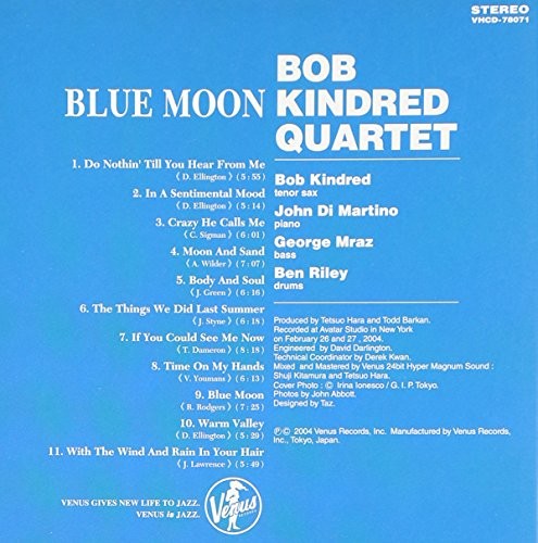 Bob Kindred Quartet Blue Moon From Japan CD 11tracks Music | eBay