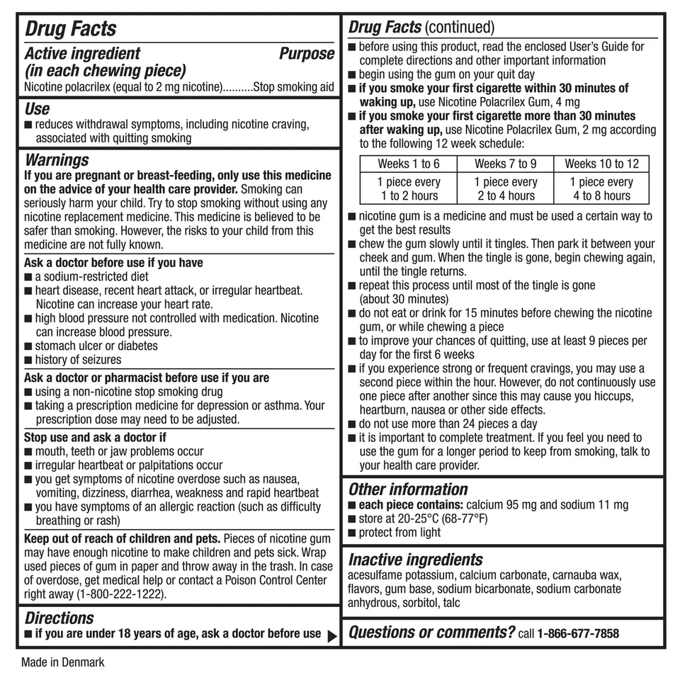 Kirkland Signature Quit Gum 2 mg. or 4 mg, 380 Pieces, Original Flavor ...