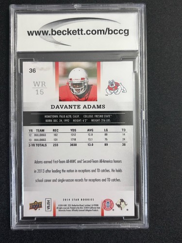 2014 Upper Deck Star Rookie #36 Davante Adams Rookie Card BCCG 10 Mint ...