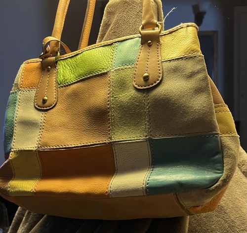 Fossil Multi Color Patchwork Leather Bag Purse | eBay