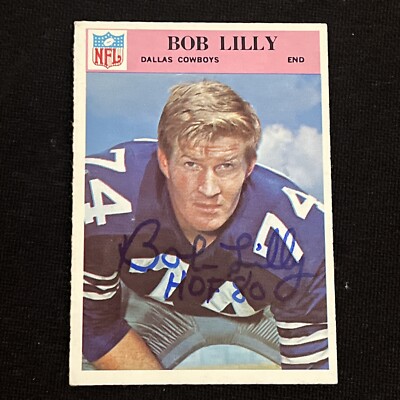 HOF BOB LILLY 1966 PHILADELPHIA SIGNED AUTOGRAPHED CARD #60 DALLAS ...
