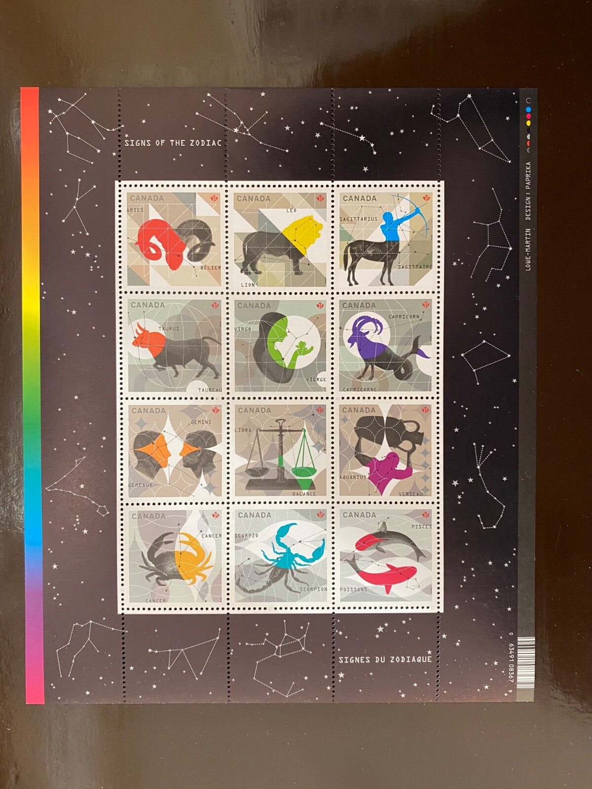 Canada Stamp Pane - 2013 *P-issue SIGNS OF THE ZODIAC Scarce Pane of 12 ...