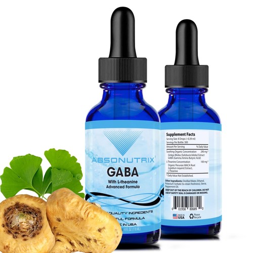 Absonutrix GABA with L-Theanine 290 mg 4 Oz Liquid 300 Servings Made in ...