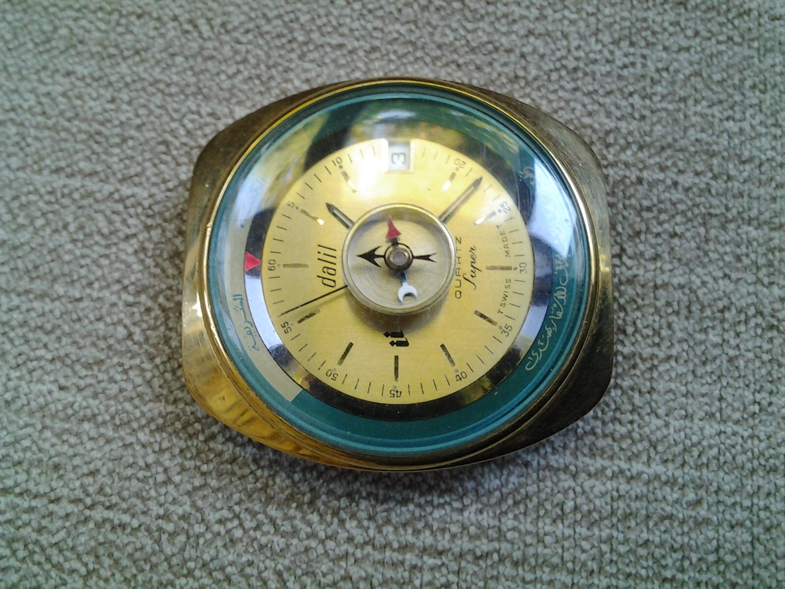 Vintage Arabic compass quartz Dalil cal. ESA FHF 960111 | eBay