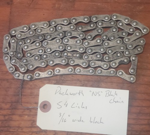 Antique Vintage Excellent TOC 54 Link Duckworth "NS" Block Chain (3/16 ...