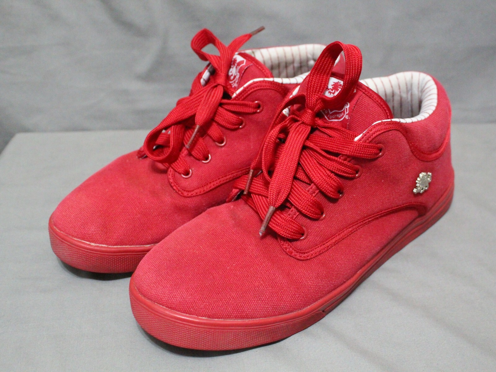 VLADO FOOTWEAR mens red lace up mid top low heel athletic/casual shoe ...