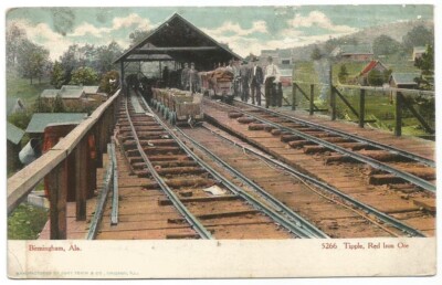Birmingham Alabama AL Red Iron Ore Mining Tipple Cars c.1905 | eBay
