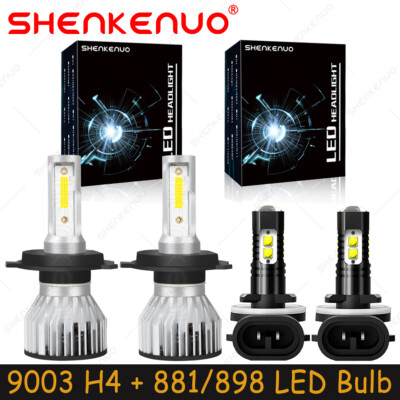 For Kia Rio 2003-2011 - White LED Headlights Bulbs High Low Beam + Fog ...