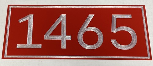 Engraved Personalized Custom House Number Street Address RED Metal 12x5 ...