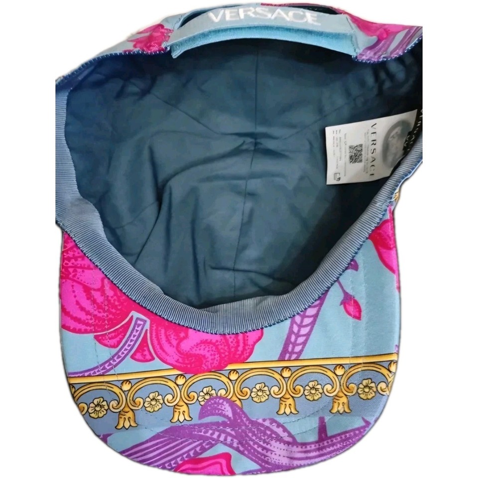 RARE Versace Silk Pattern Print V Logo Baseball Hat Size 58 (NWOT ...