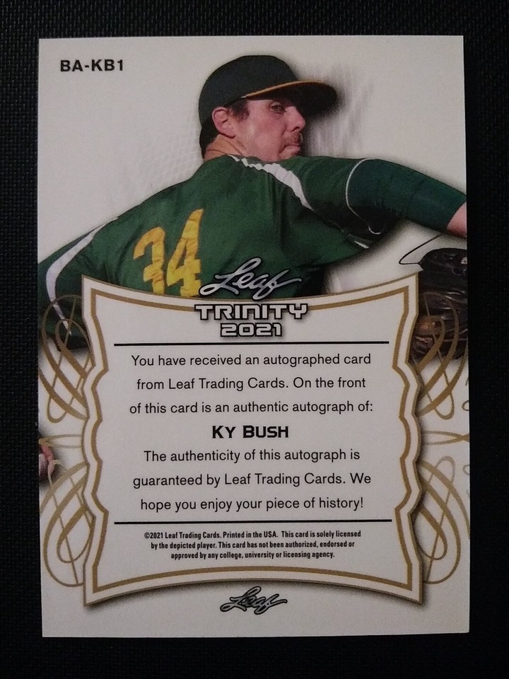 2021 Leaf Trinity Ky Bush #'d 65/75 Green Rookie Autograph Angels #BA ...