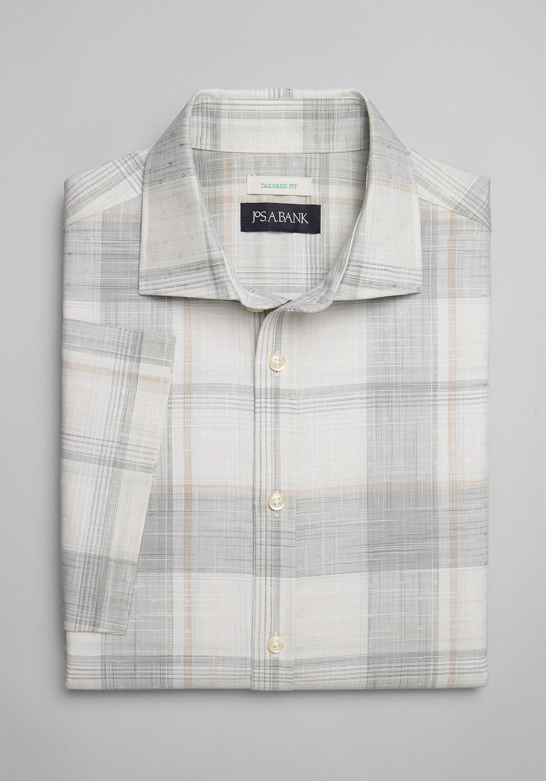 Jos. A. Bank Men's Tailored Fit Shirt Size 4XLT NWT Short Sleeves Gray ...