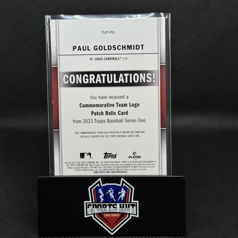 2023 Topps Series 1 PAUL GOLDSCHMIDT Cardinals Patch Relic SP #TLP-PG ...