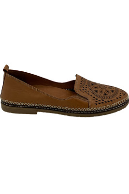 Spring Step Leather Perforated Slip-Ons Ingrid Camel | eBay