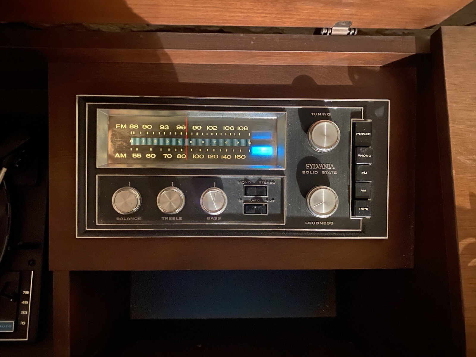 Garrard Record Player Sylvania Solid State Stereo Radio Console Cabinet ...