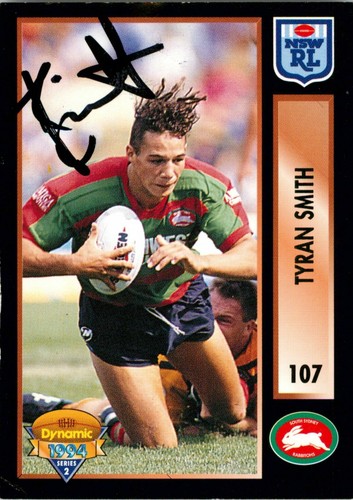 Signed 1994 SOUTH SYDNEY RABBITOHS NRL Card TYRAN SMITH | eBay Australia
