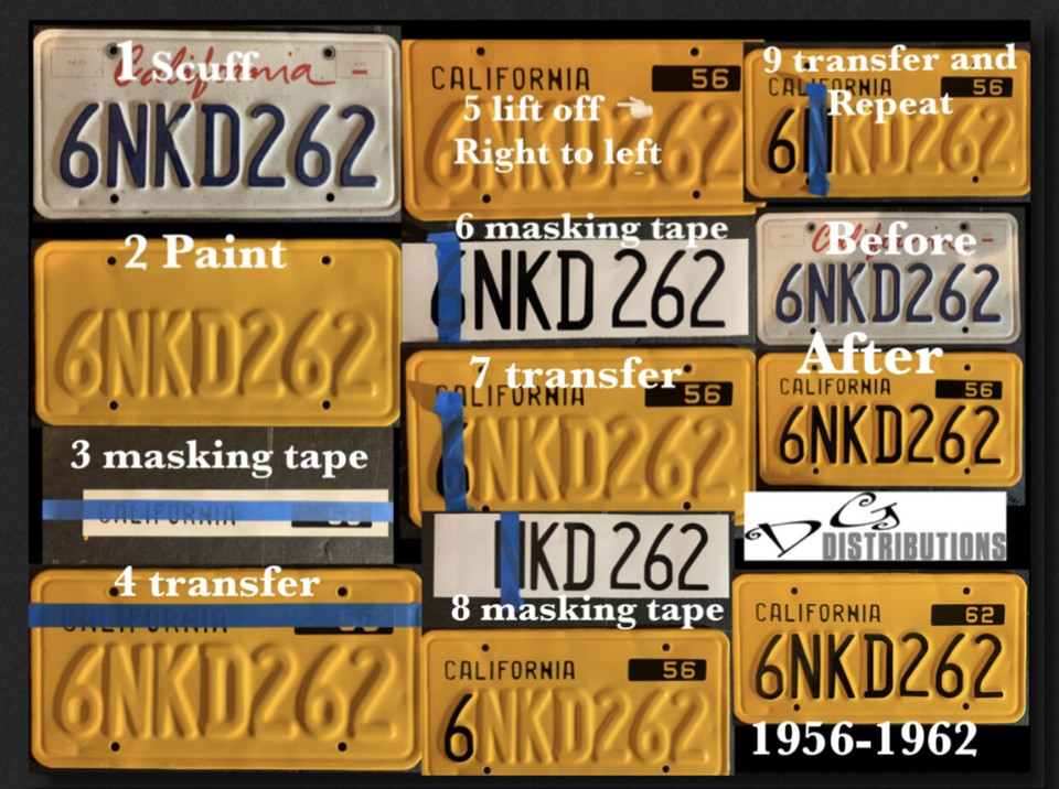 1956-1962 DIY CALIFORNIA License Plates transformation kit | eBay