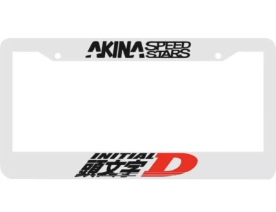 WHITE new AKINA SPEED STARS KANJI FUKIWARA TOFU INITIAL D License Plate ...