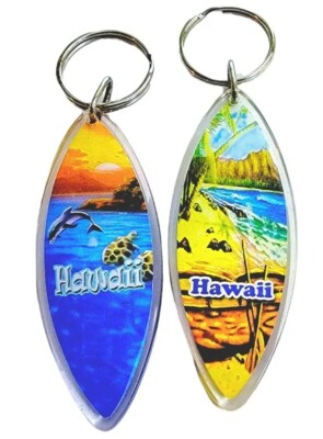 Hawaii Surfboard Keychain Lot 2 Souvenir Keyring Plastic Ocean Beach ...