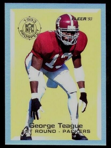 1993 Fleer GEORGE TEAGUE Green Bay Packers NFL Prospects Rookie Insert ...
