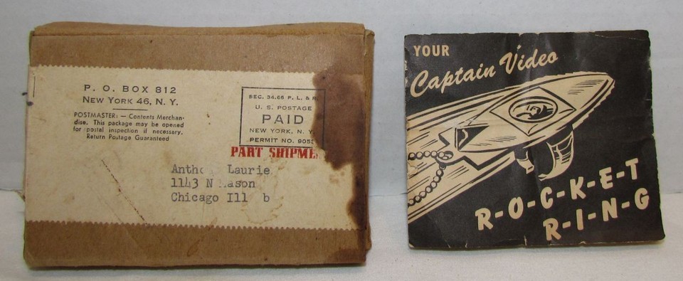 Captain Video Rocket Ring with Order Form and Mailer, Power House Candy ...
